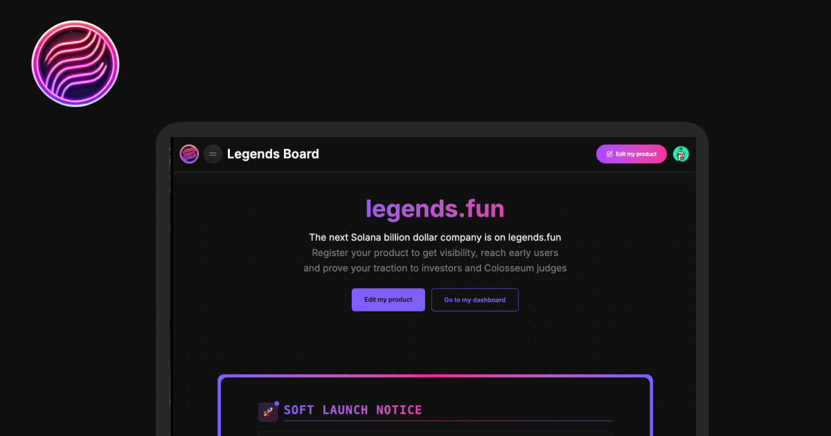 Legends.fun - The next Solana billion dollar company is on legends.fun